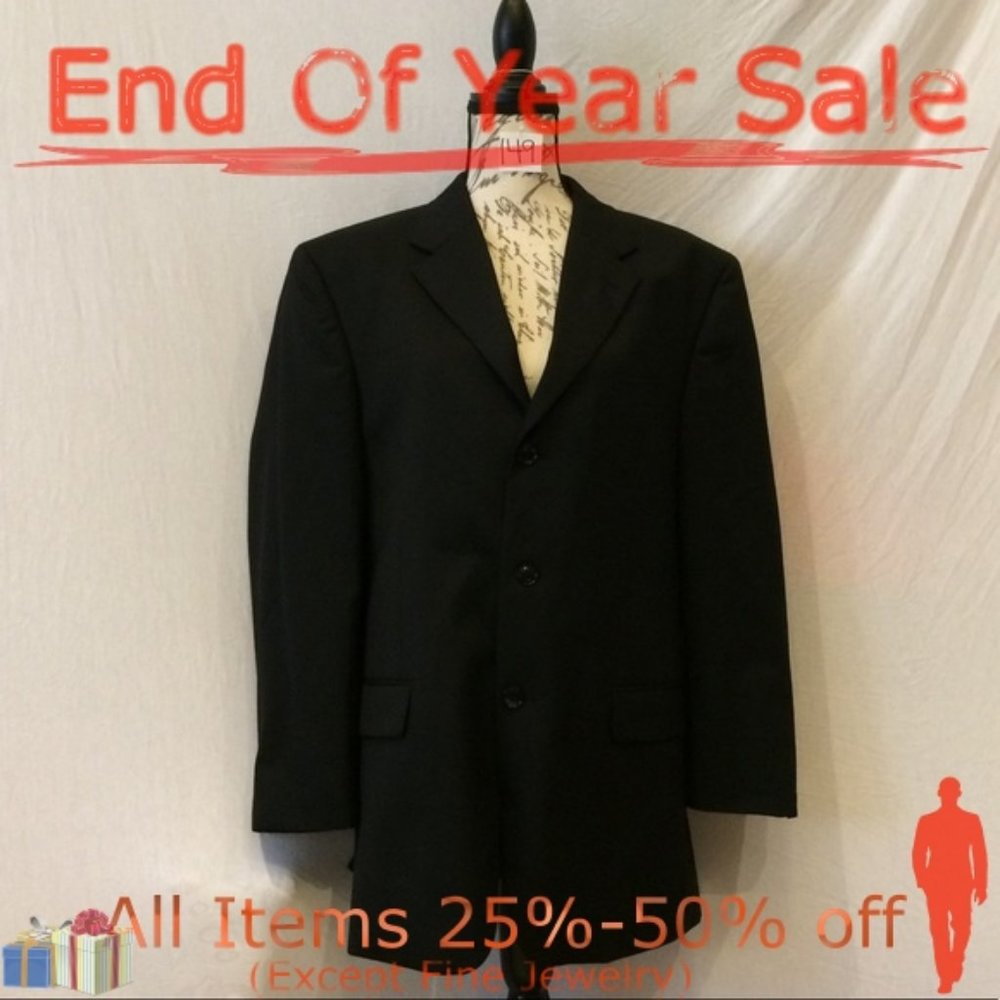 Men’s Wool/Lined Business Suit Jacket - Gem
